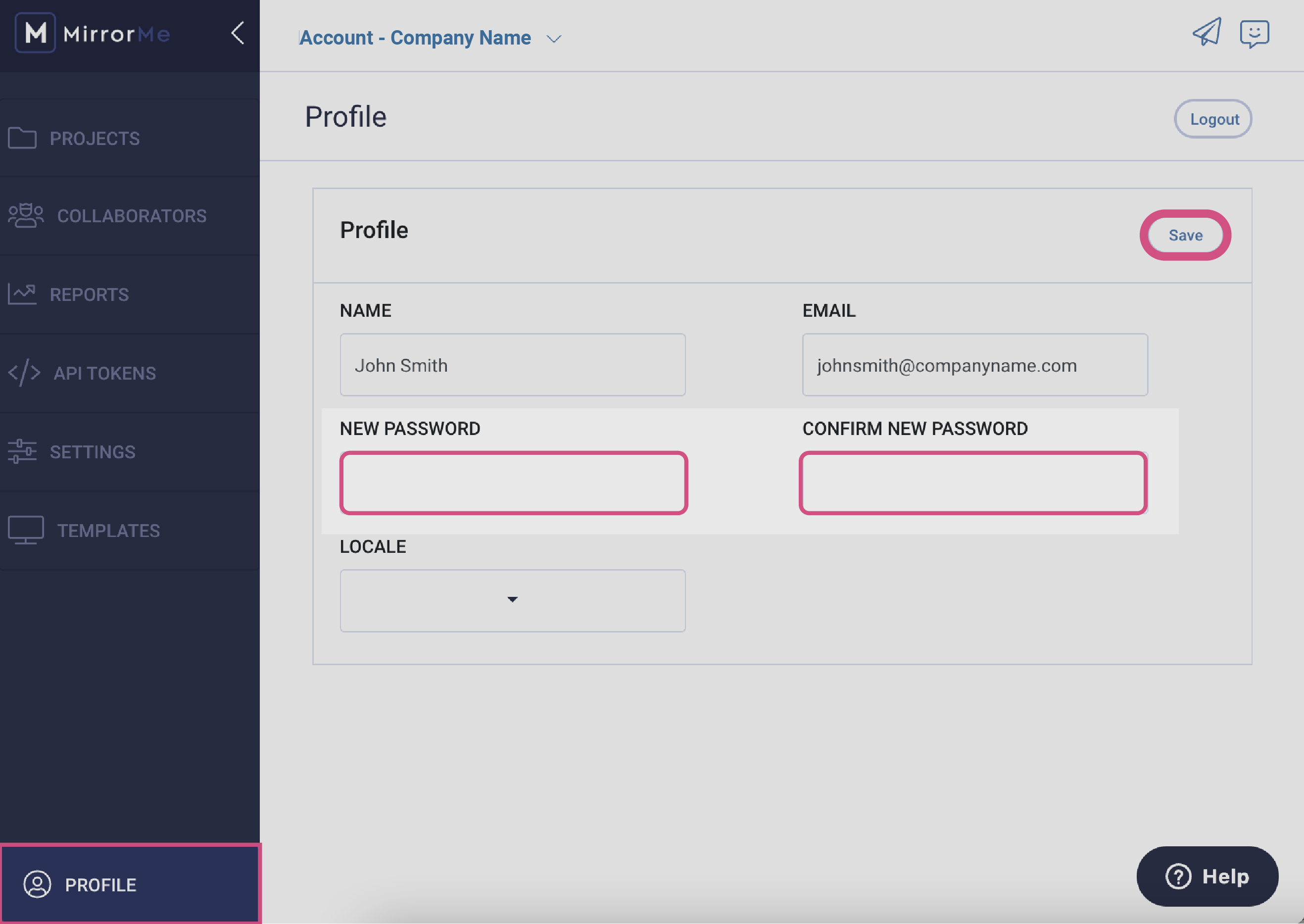 Admin App Password Reset – MirrorMe