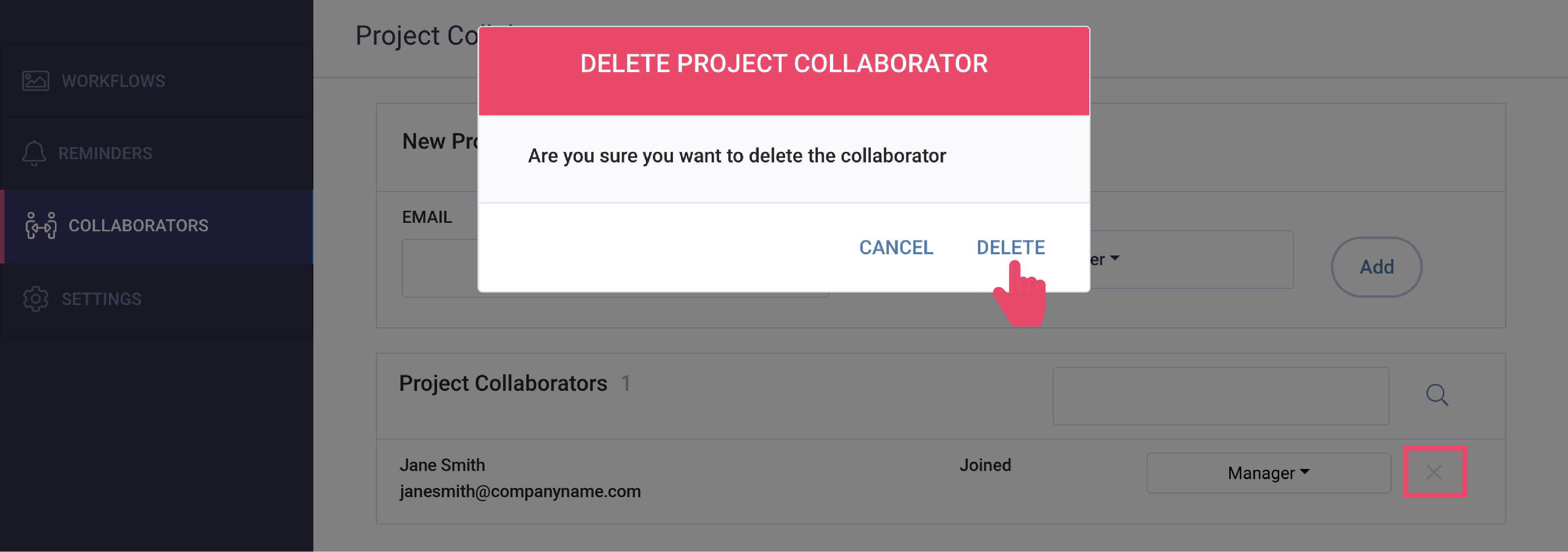 Managing Collaborators – MirrorMe